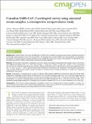 Canadian SARS-CoV-2 serological survey using antenatal serum samples: a ...